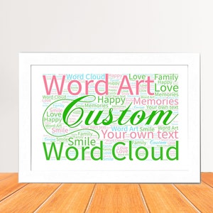 Personalised Word Art Print Portrait or Landscape Design Word Art Gift ...