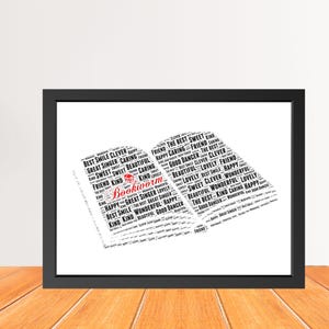 Personalized Books Word Art Print, Custom Book Word Cloud Print ...