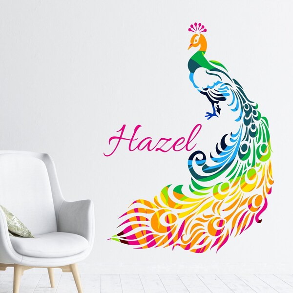 Peacock Wall Decal - Etsy