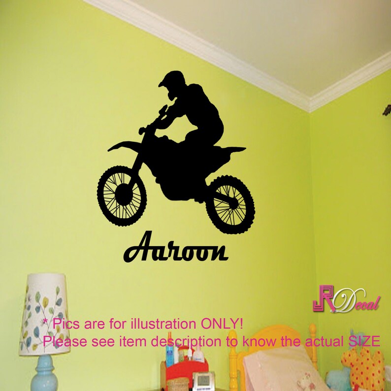 Personalized Motorbike Vinyl Wall Decal, Boy's Room Decor - Etsy