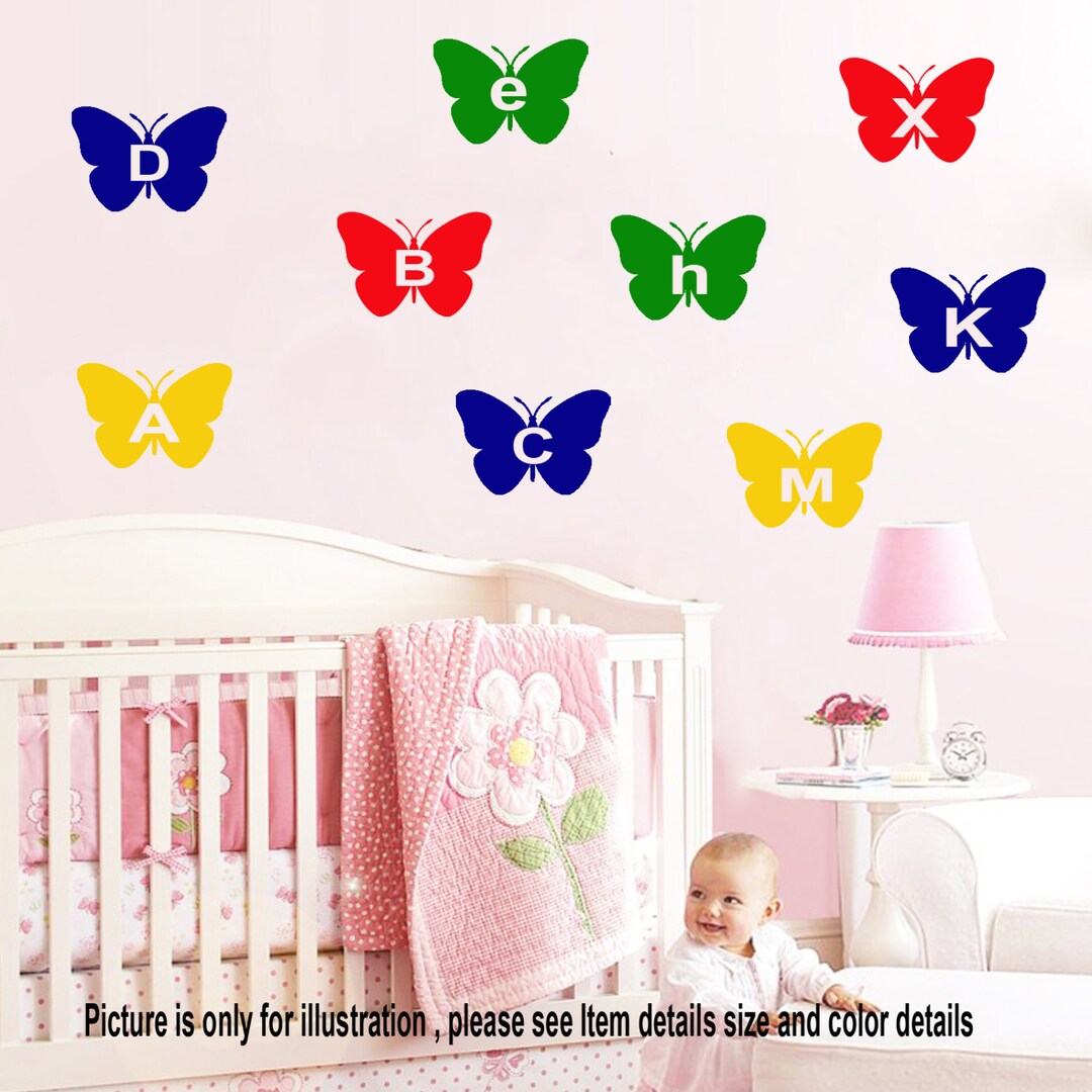A-Z Alphabet 26 Butterfly Letters Mural Decals Wall Stickers Kids Early ...