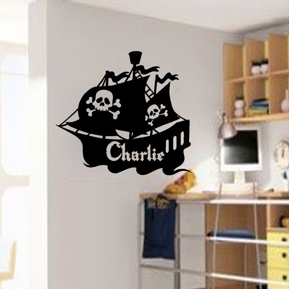 Pirate Ship Vinyl Wall Stickers Large Personilized Wall Art | Etsy