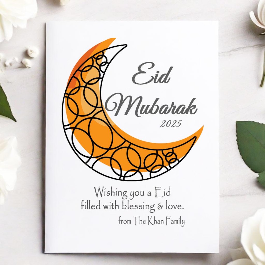 Personalized Eid Mubarak Cards With Envelopes for Kids Adults Family ...