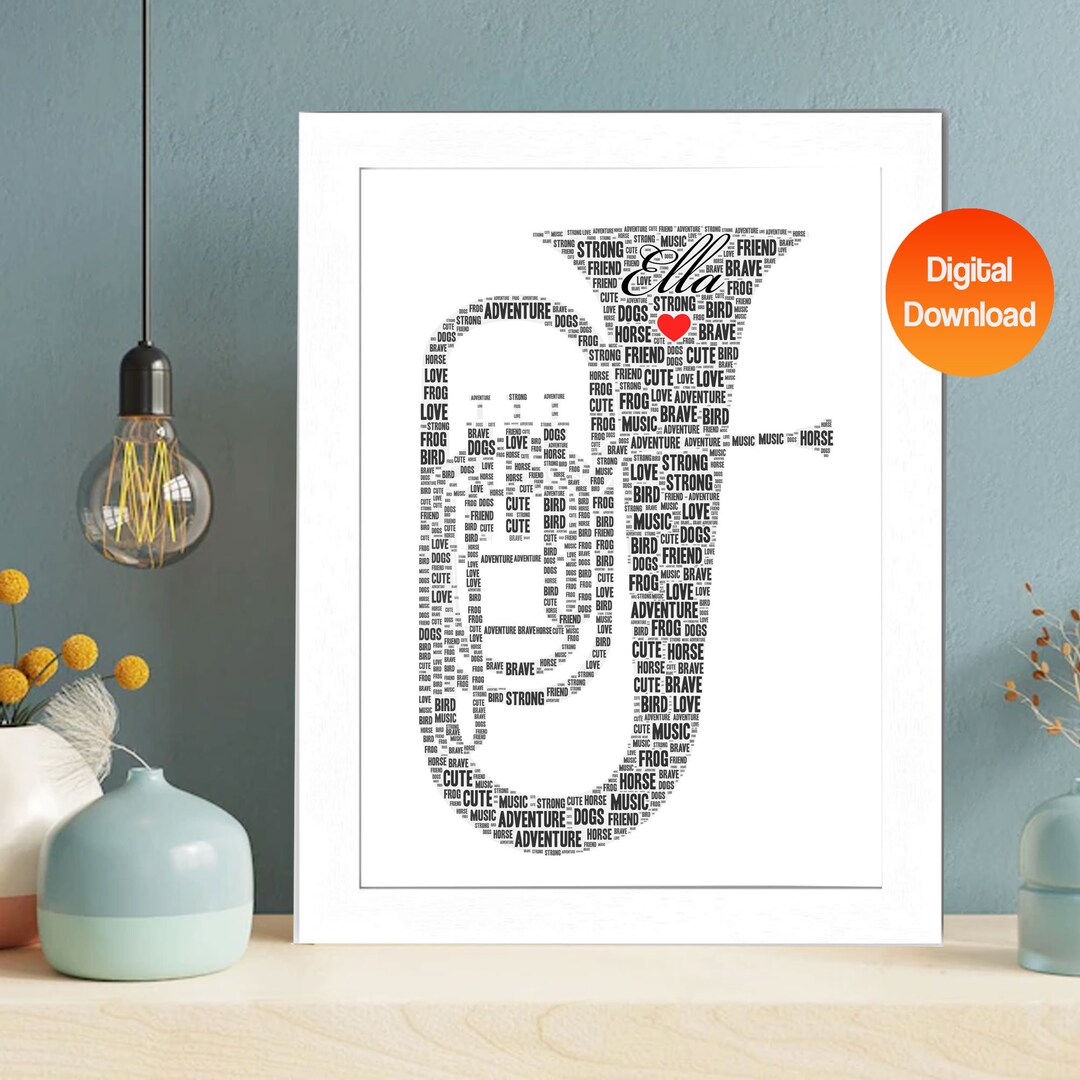 Personalized Brass Instruments Word Art Print, Brass Instruments Word ...