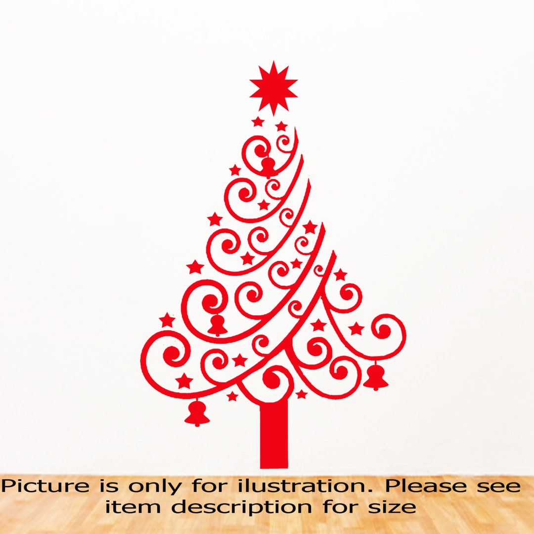 Merry Christmas Tree Wall Stickers Vinyl Removable Decal Xmas Gift ...