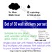 Set of 30 Rain Drop Wall Decal Cloud Decal Art Vinyl Art Kids Decor ...