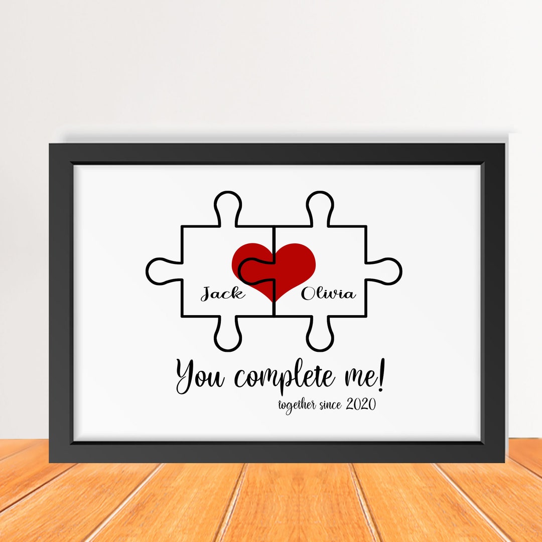 Jigsaw Puzzle Word Art - Personalized Heart Love Word Art Boyfriend or ...