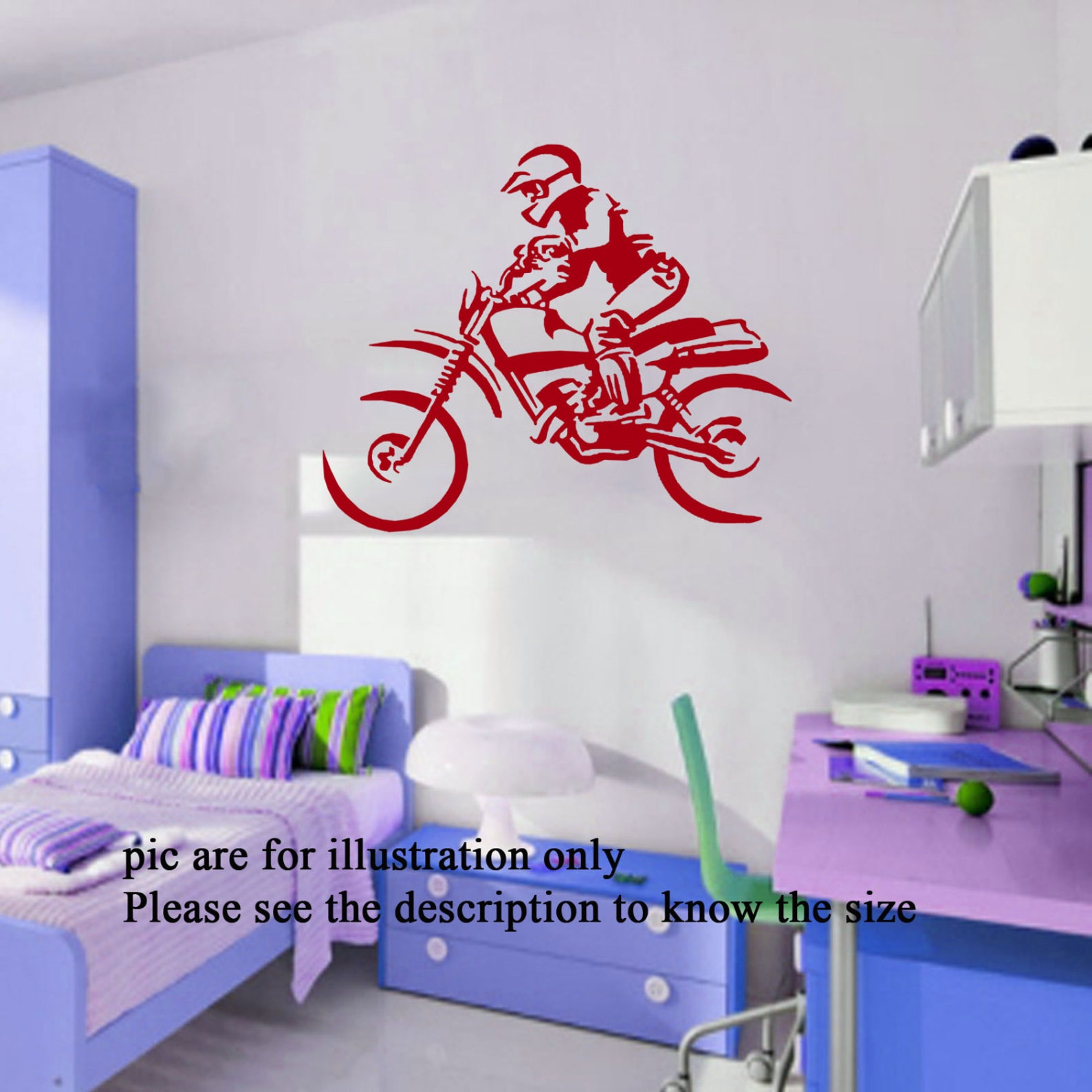 Motor Bike Race Personal Name Boy Sports Vinyl Stickers Wall - Etsy