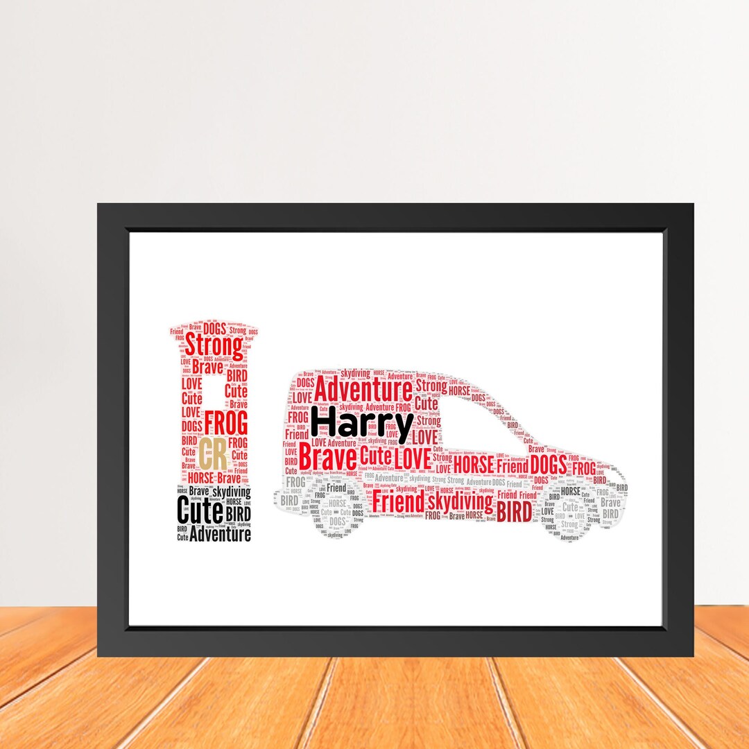 Personalised Name Mail Letterbox Word Art Print, Custom Name Postman ...