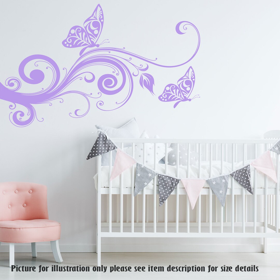 Butterfly Tree Wall Decal, Nursery Vinyl Wall Art Stickers - Etsy