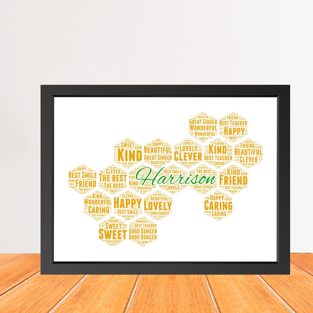 Personalized Honeycomb Word Art Print Custom Frame Honeycomb - Etsy