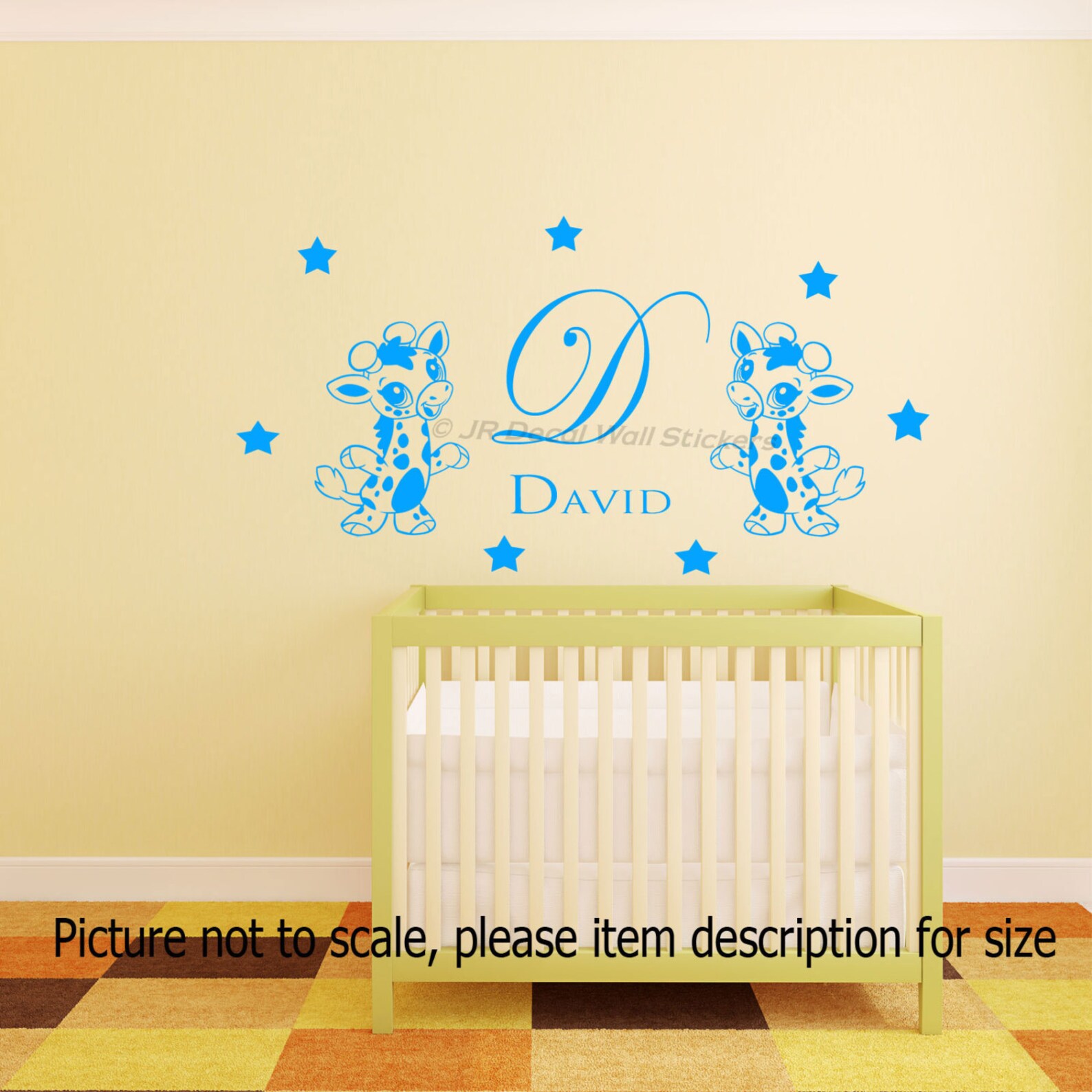 Baby Boys Personalized Name With Name Initial Wall Stickers - Etsy