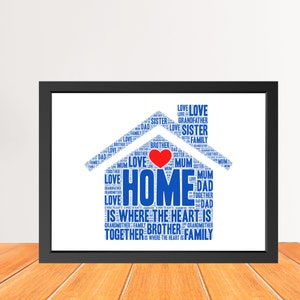 Personalized Home Word Art Print Downloadable, Custom Name House Word ...