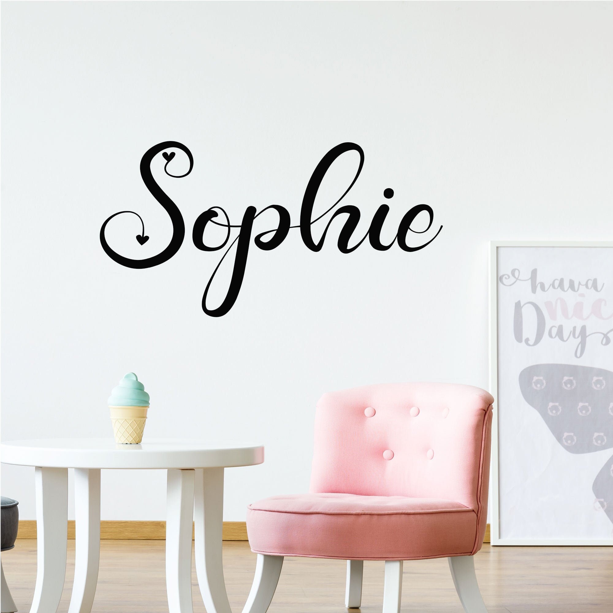 Girls Name Wall Stickers, Custom Name Wall Sticker Vinyl Decal ...
