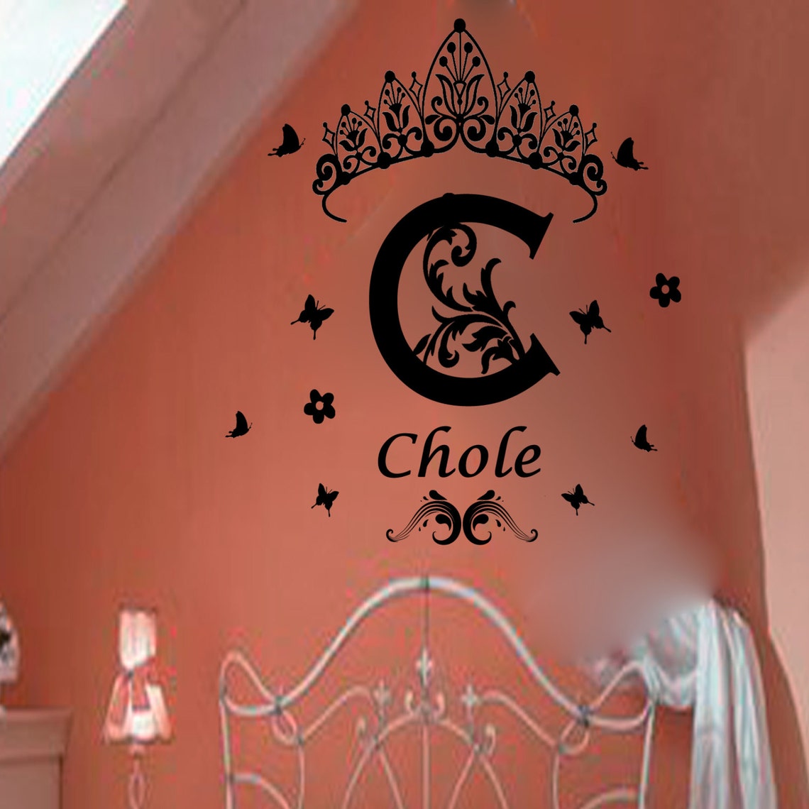 Custom Name Monogram Wall Stickers Name Initials Personalized | Etsy