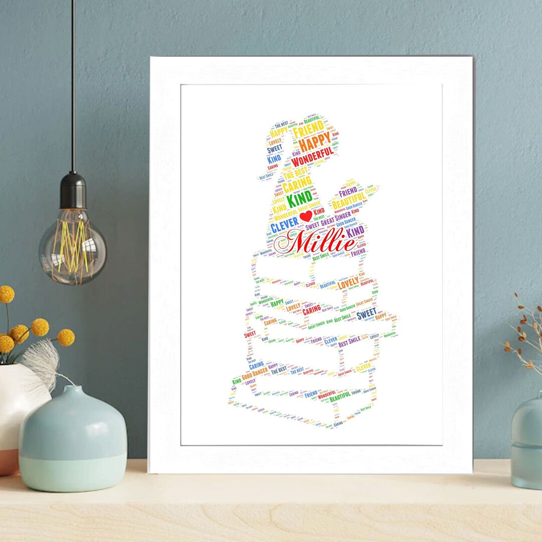 Personalized Girls Read Books Word Art Print, Custom Reading Book Word ...