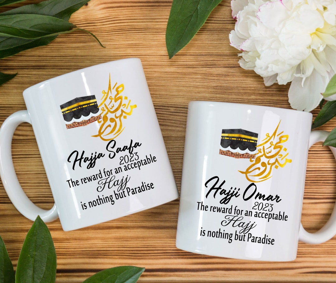 Personalised Hajj Mug, Hajj Mubarak Gifts, Personalised Hajj Gift for ...