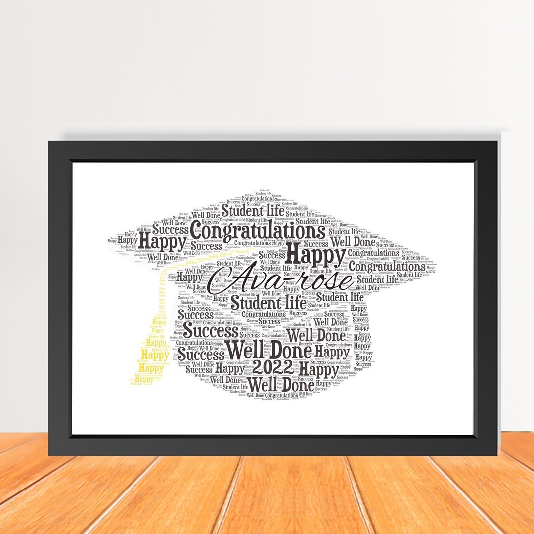 Personalised Graduation Print Word Art- Graduated Print - Celebration ...