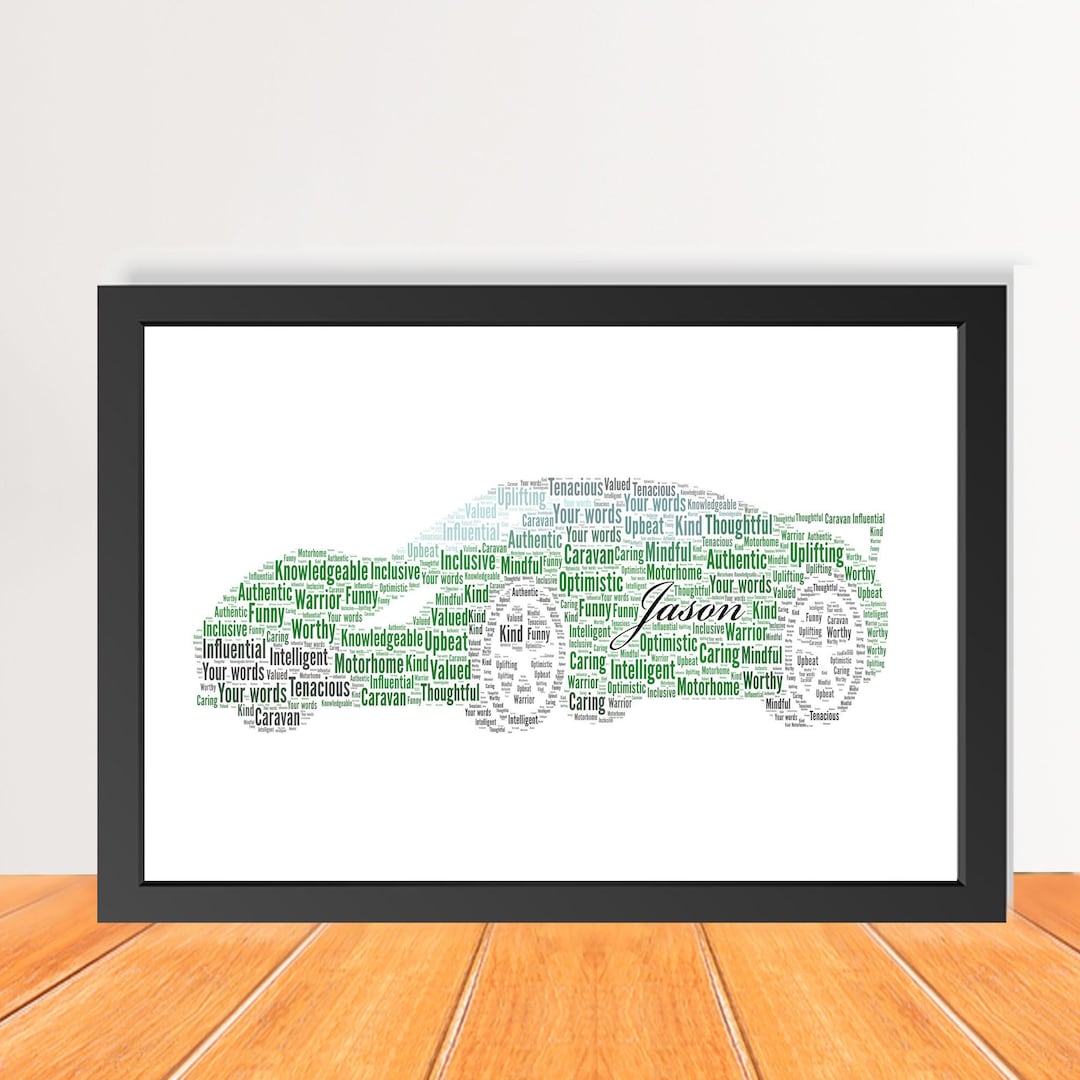 Personalised Sports Car Word Art Print, Custom Racing Car Word Cloud ...