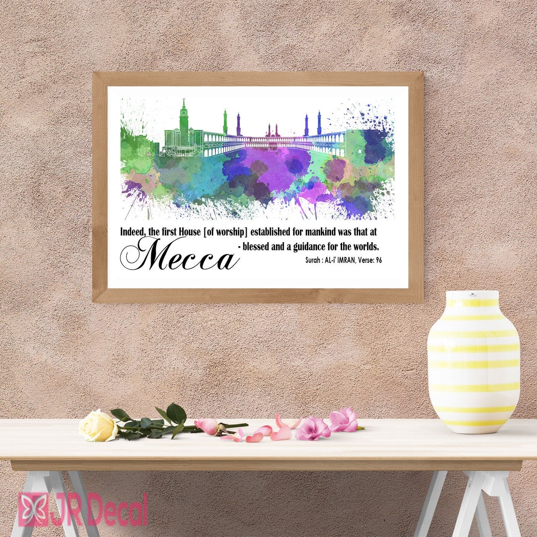 Kaaba Mecca Print, Mekkah, Mecca, Kobe, Kabe, Islamic Gift, Islamic ...