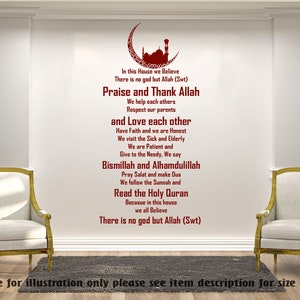 Islamic House Rules - Islamic Quote Vinyl Wall Art Stickers Muslim Home ...
