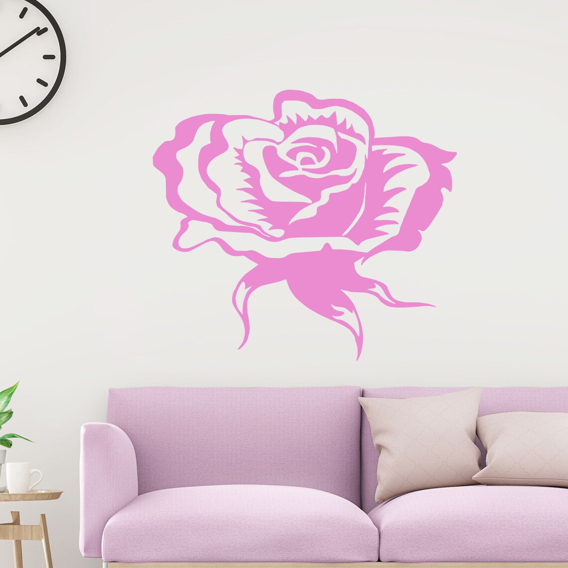Large Rose Flower Wall Sticker Rose Wall Decal Floral - Etsy UK