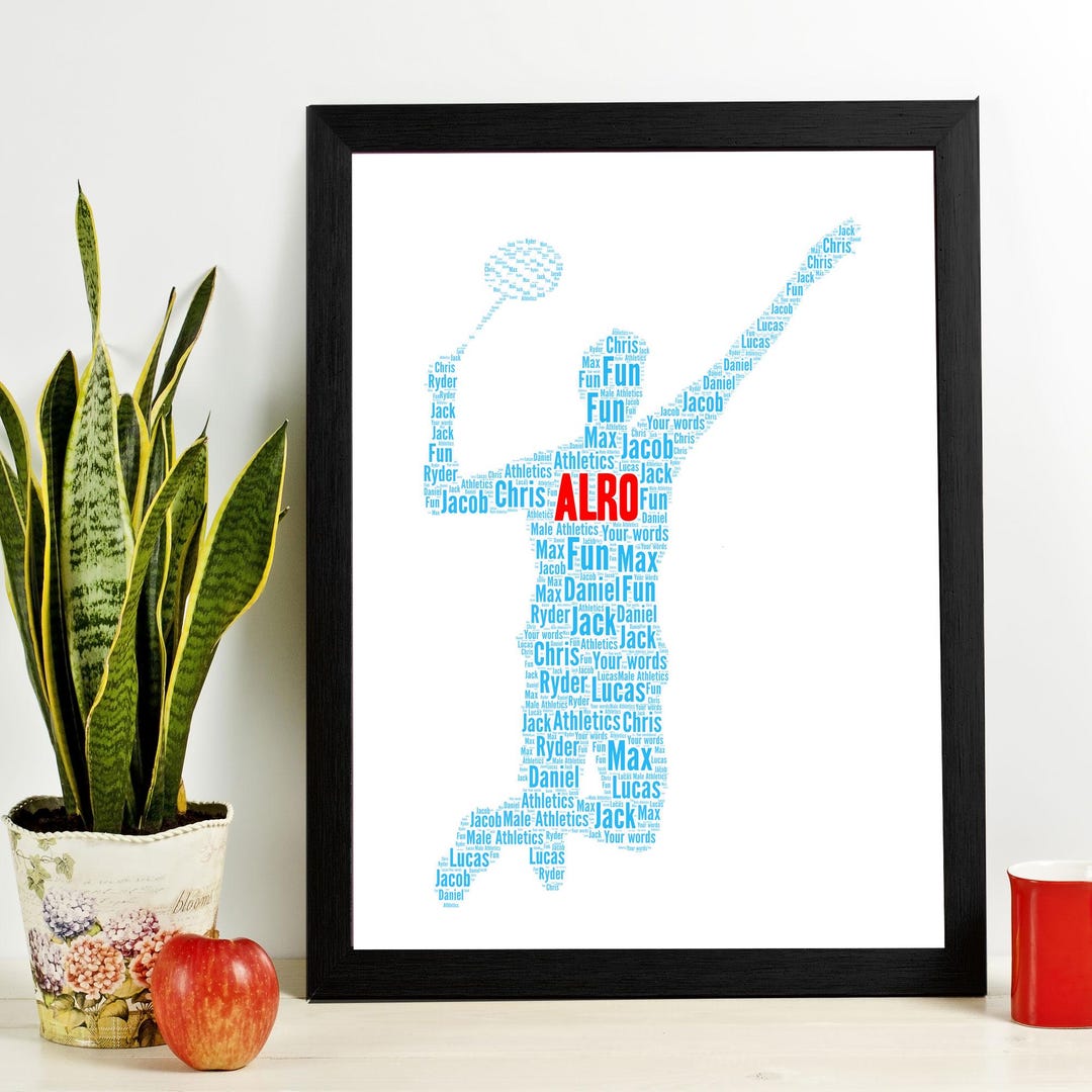 Personalised Badminton Word Art Print Gift, Custom Badminton Player ...
