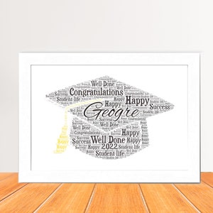 Personalised Graduation Print Word Art- Graduated Print - Celebration ...