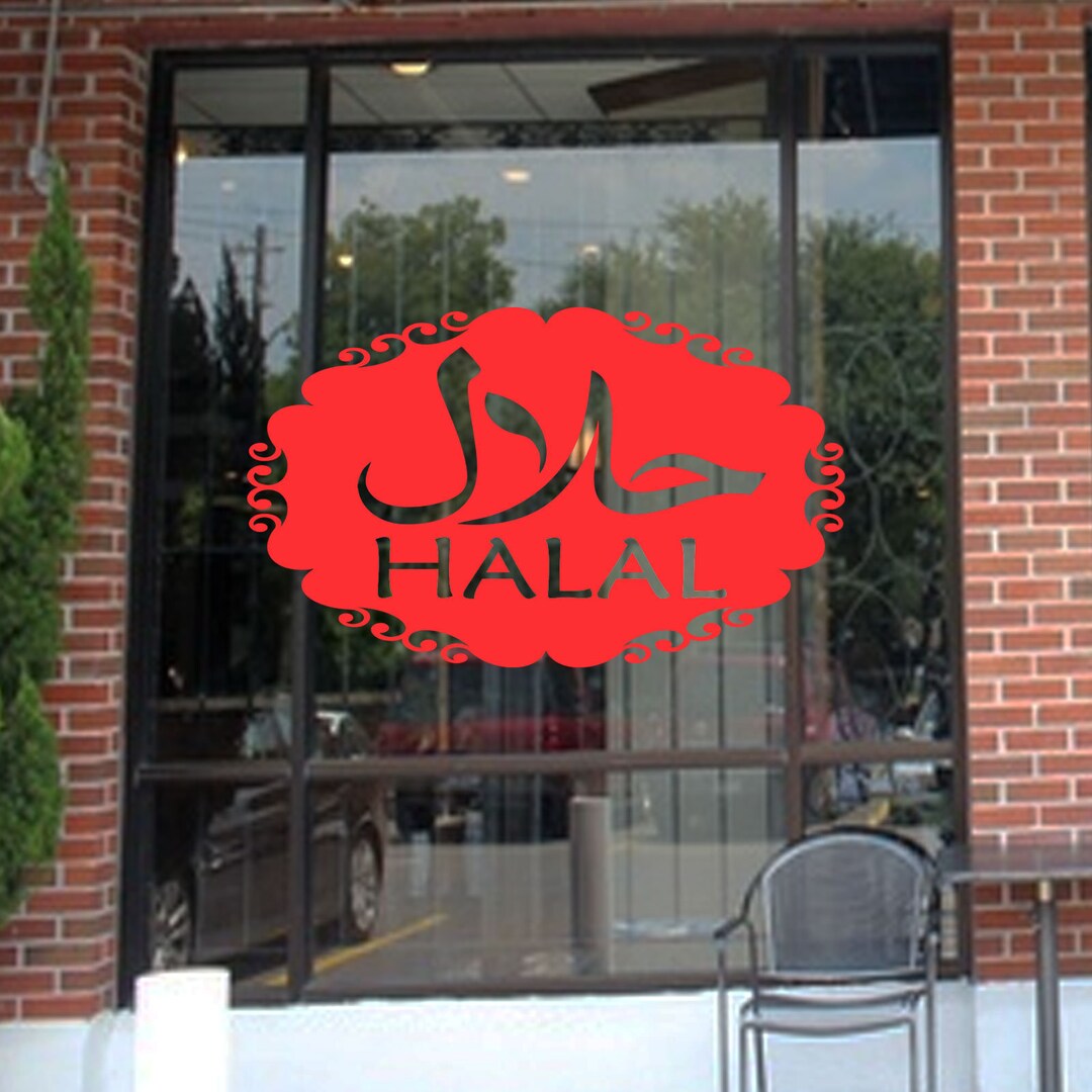 Halal for Restaurants, Halal Wall Stickers, Halal Shop Sign Vinyl ...