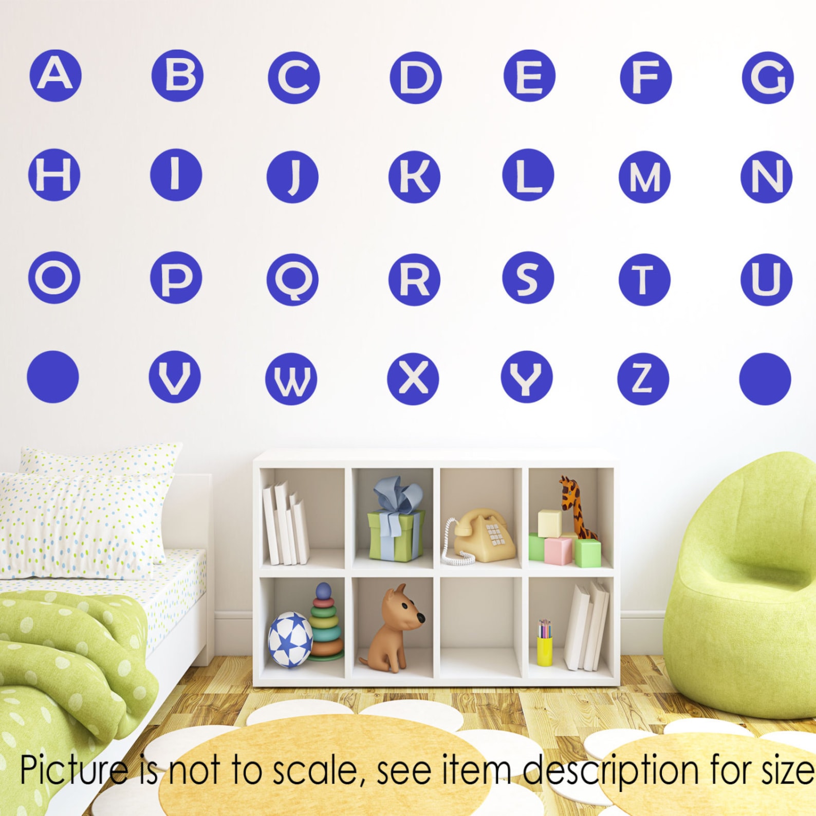 26 Alphabet Wall Decals Letter Wall Stickers Nursery Kids Learning Wall ...