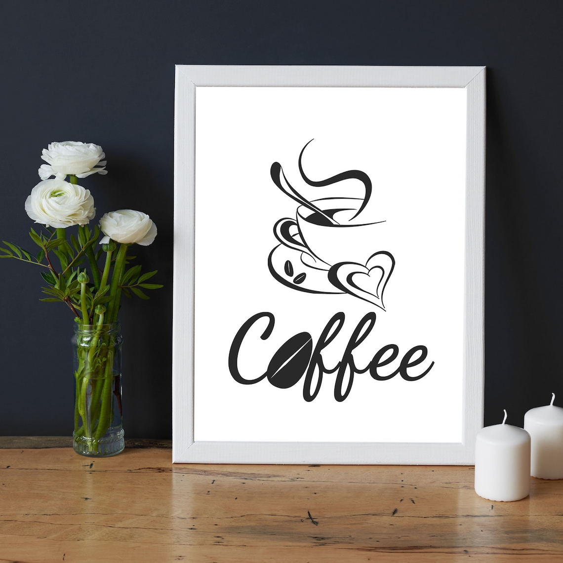Coffee Cup Print - Coffee Cup Framed Print, Kitchen Framed Print ...
