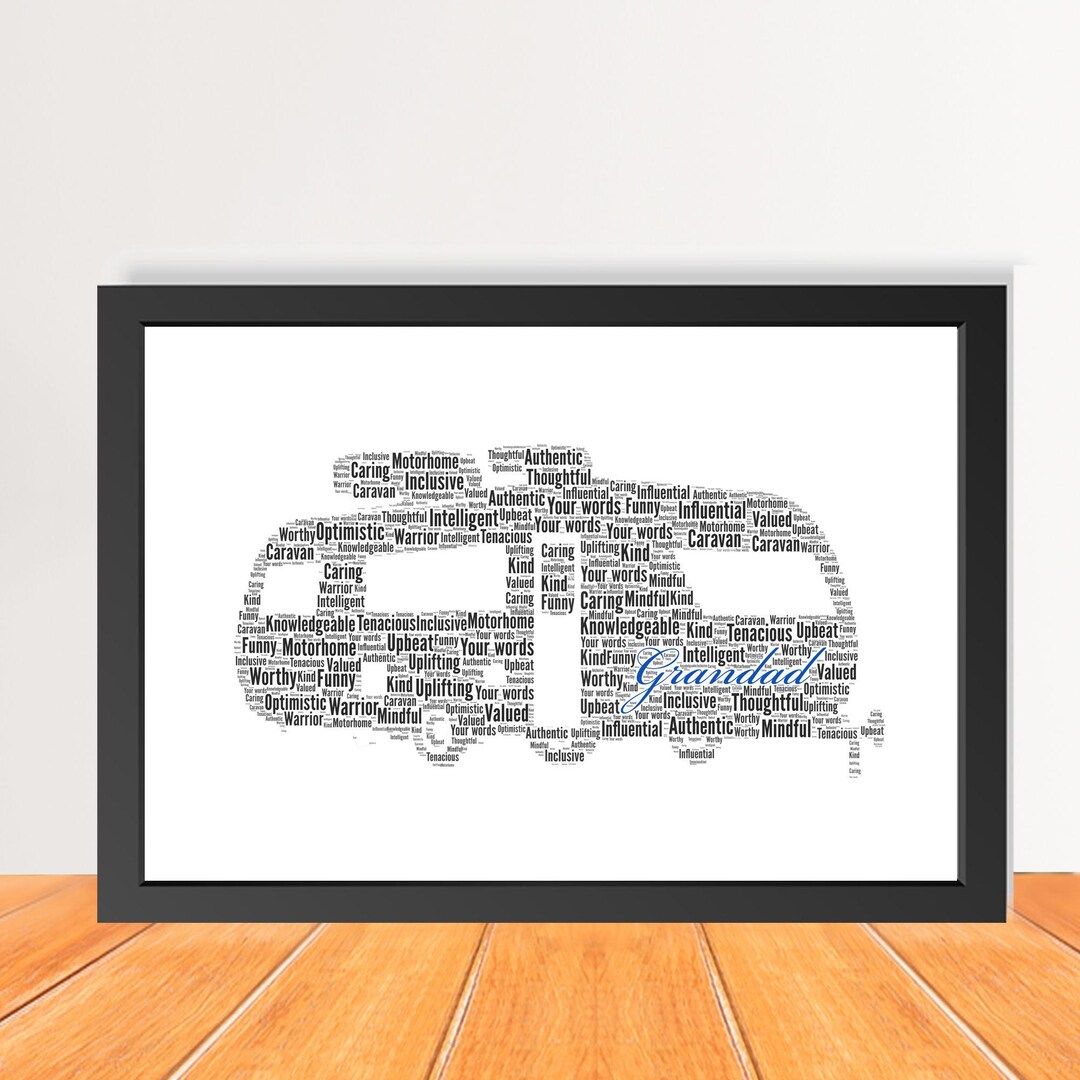 Personalised Caravan Word Art Print, Frame Gifts for Caravanners ...