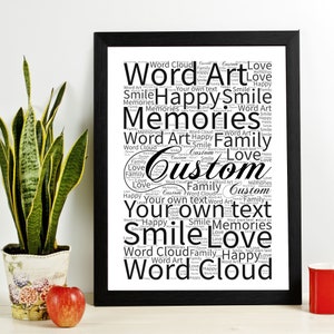 Personalised Word Art Print Portrait or Landscape Design Word Art Gift ...