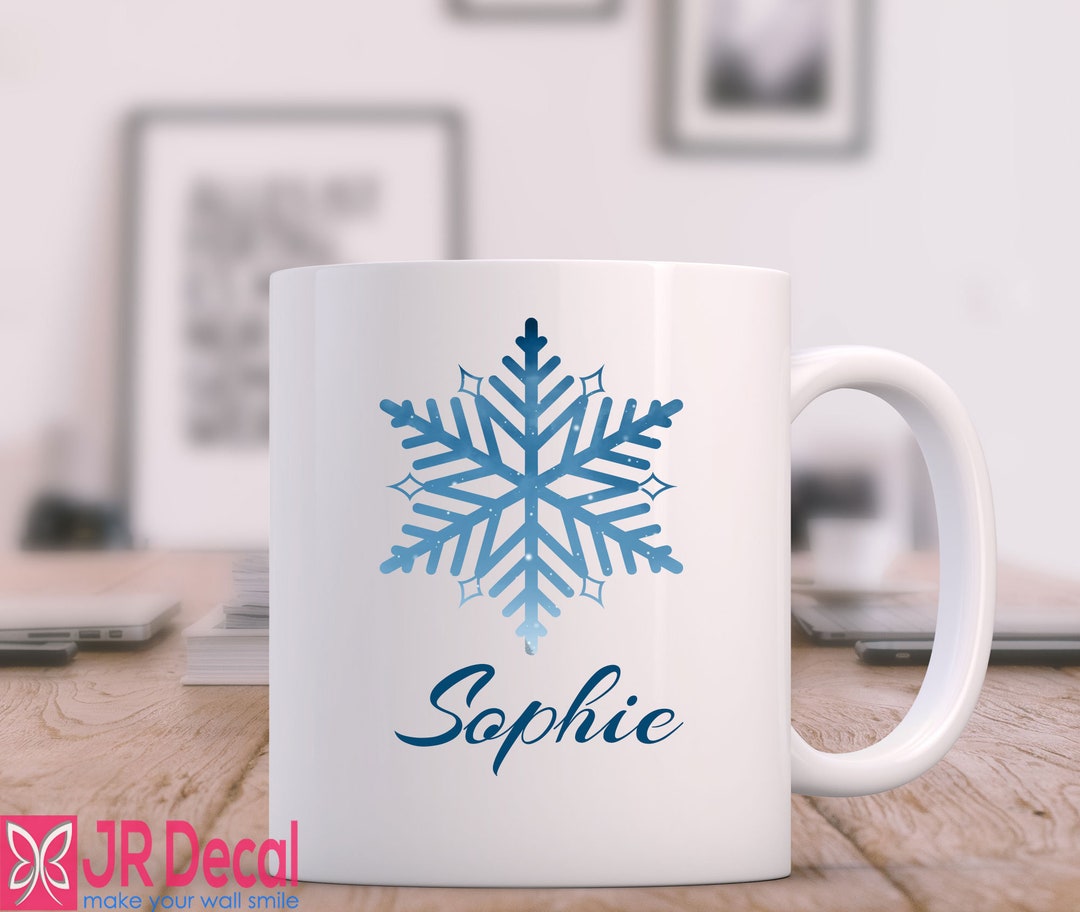 Snowflake Mugs Christmas Mugs, Customised Name Christmas Coffee Mugs ...