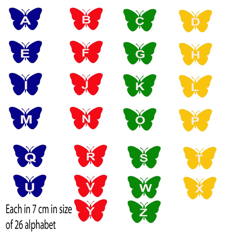 A-Z Alphabet 26 Butterfly Letters Mural Decals Wall Stickers - Etsy