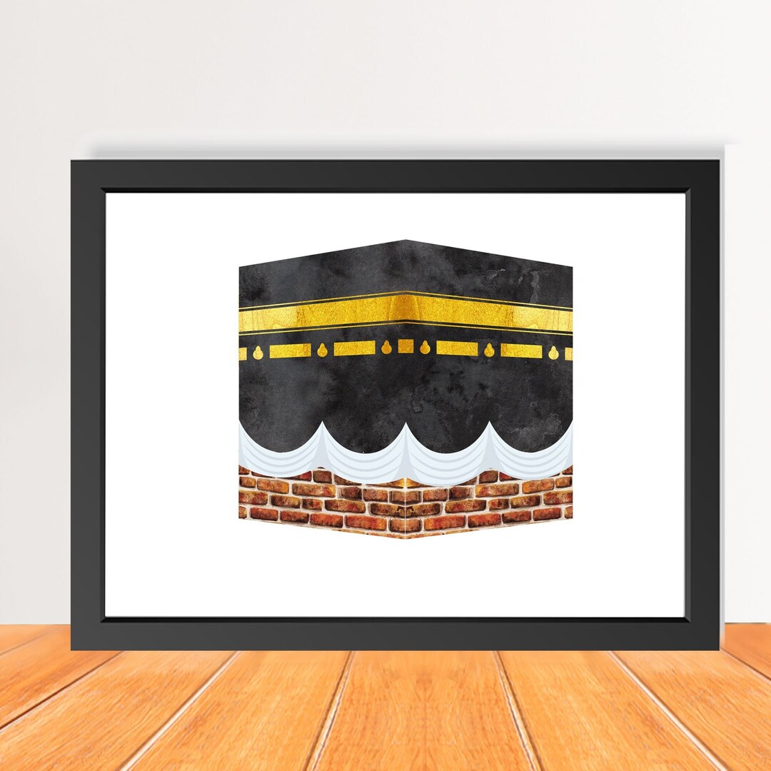 Kaaba Watercolour Wall Art, Islamic Home Decor Print, Modern Muslim ...