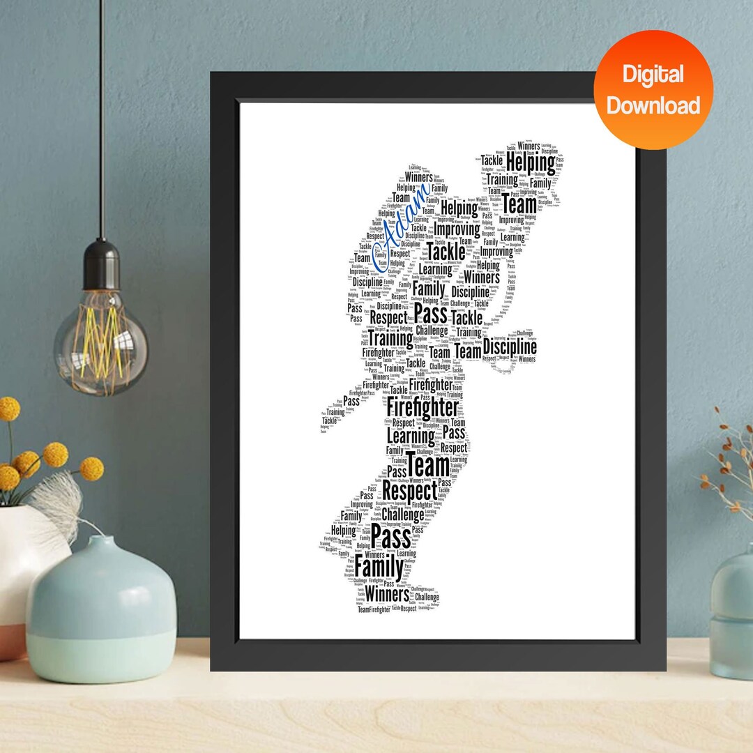 Personalized Fire Fighters Figure Word Art, Figure Word Art Print ...
