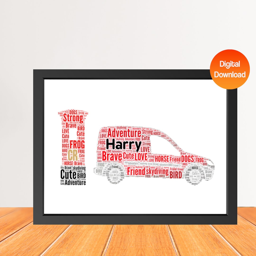 Personalized Name Mail Letterbox Word Art Print, Custom Name Postman ...