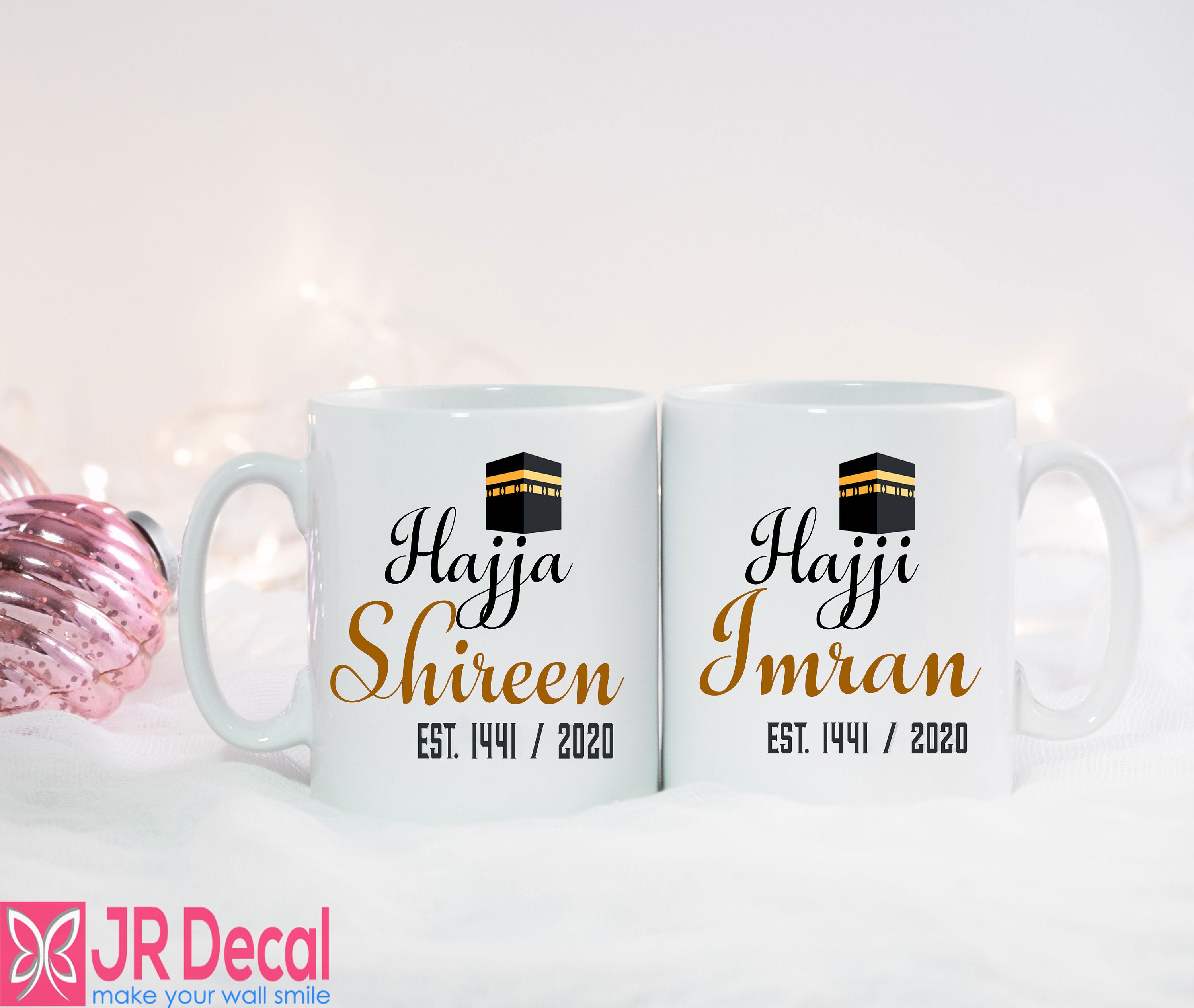 Hajja and Hajji Mug Set Personalised Name Hajj Gifts - Etsy UK