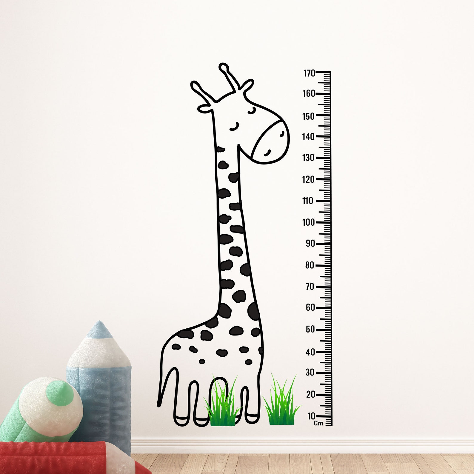 Giraffe Height Chart for Kids Wall Sticker Jungle Animal - Etsy Canada