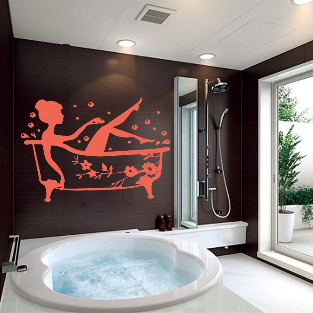 My Time Removable Vinyl Wall Art Bathroom Wall Decals Shower Bath ...
