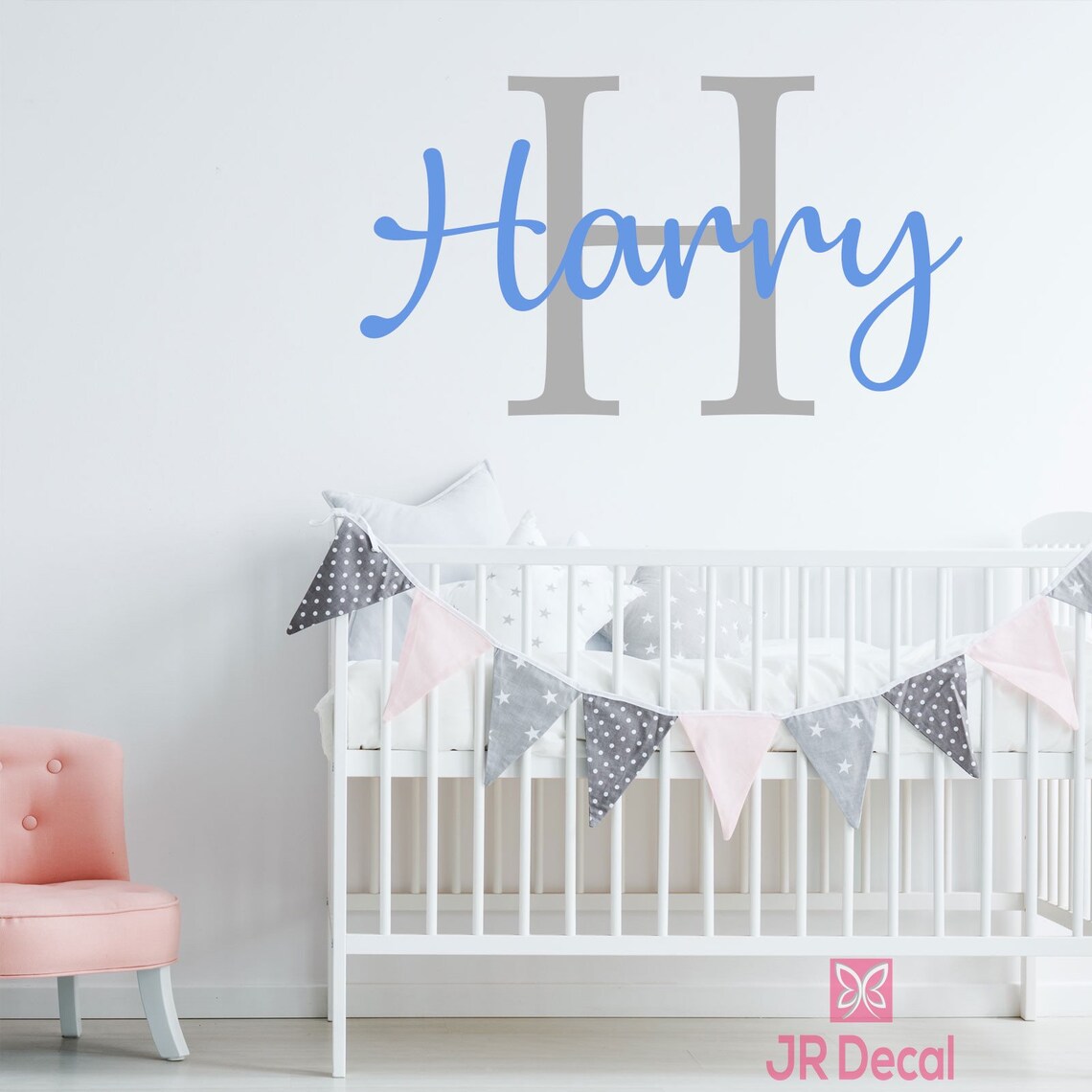 Boy Name Wall Stickers Custom Name Initial Wall Sticker Vinyl - Etsy UK