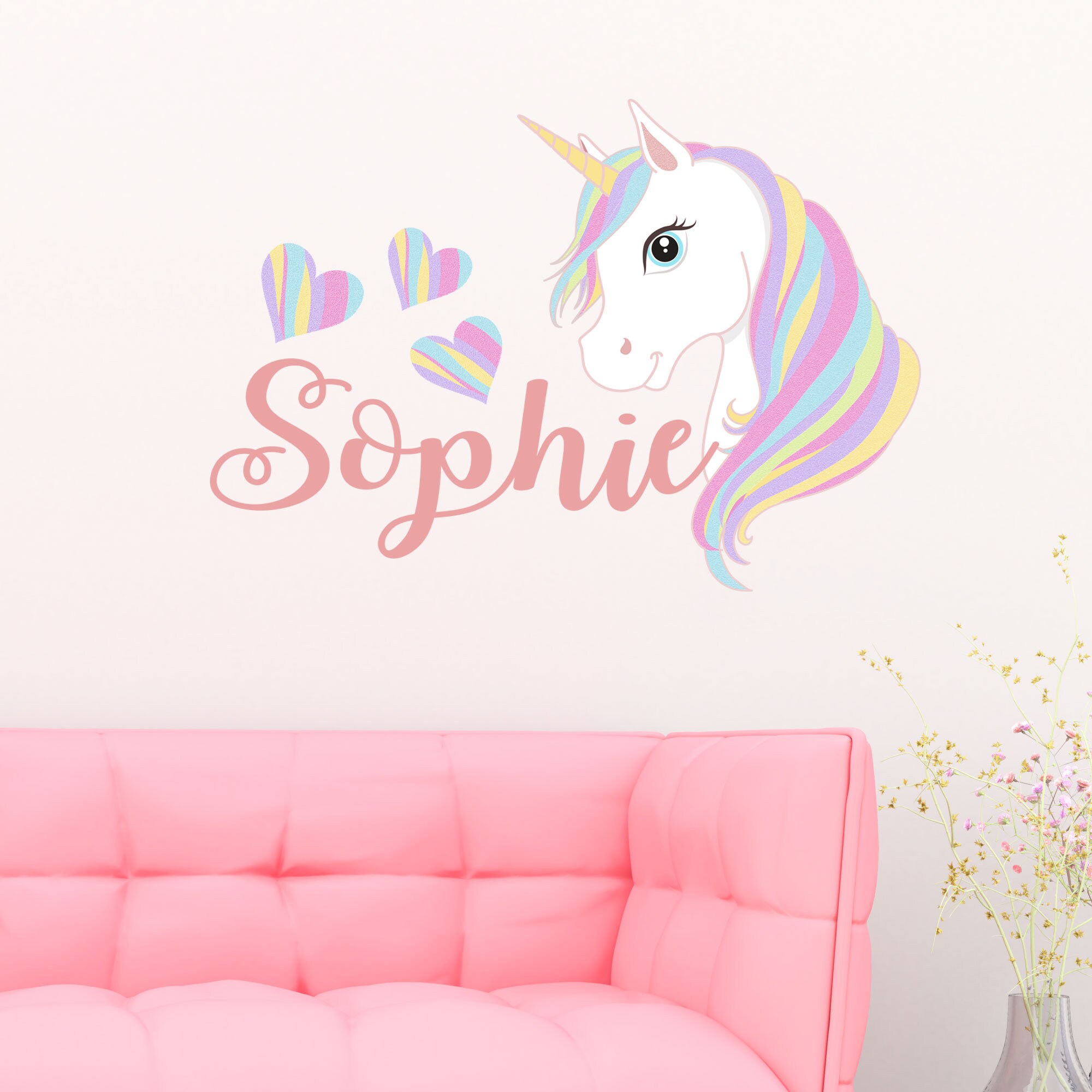 Personalised Name Wall Stickers for Girls Name Wall Stickers - Etsy UK