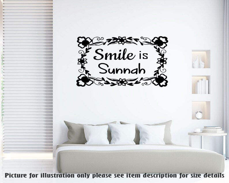 Smile is Sunnah Islamic Wall Art Sticker Muslim Home Decor | Etsy