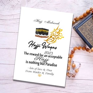 Personalized Hajj Gift, Hajj Mubarak Cards, Personalised Hajj Mubarak ...