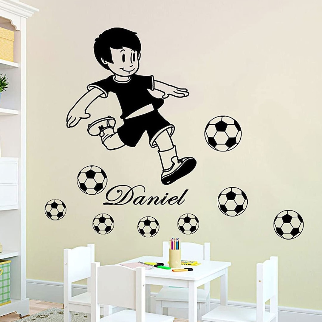 Kids Playing Football Stickers, Nursery Wall Stickers, Nursery Wall ...