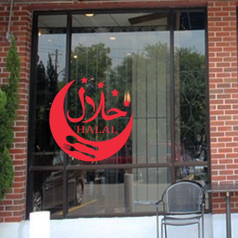 Handmade Halal Sign Vinyl Sticker, Restaurant Shop Window Decal - Etsy UK