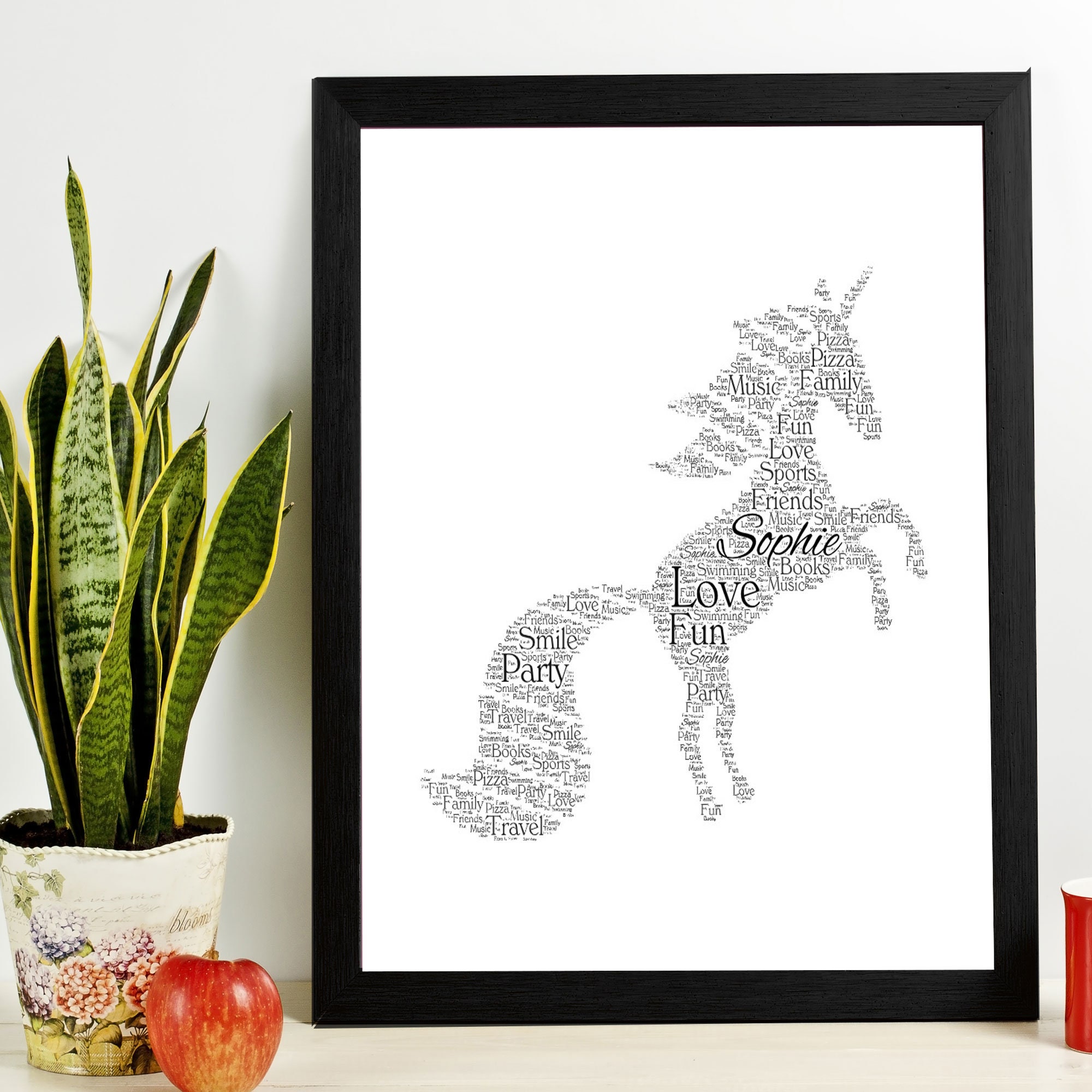 Personalized Rainbow Unicorn Word Art Print - Personalised PRINTABLE ...