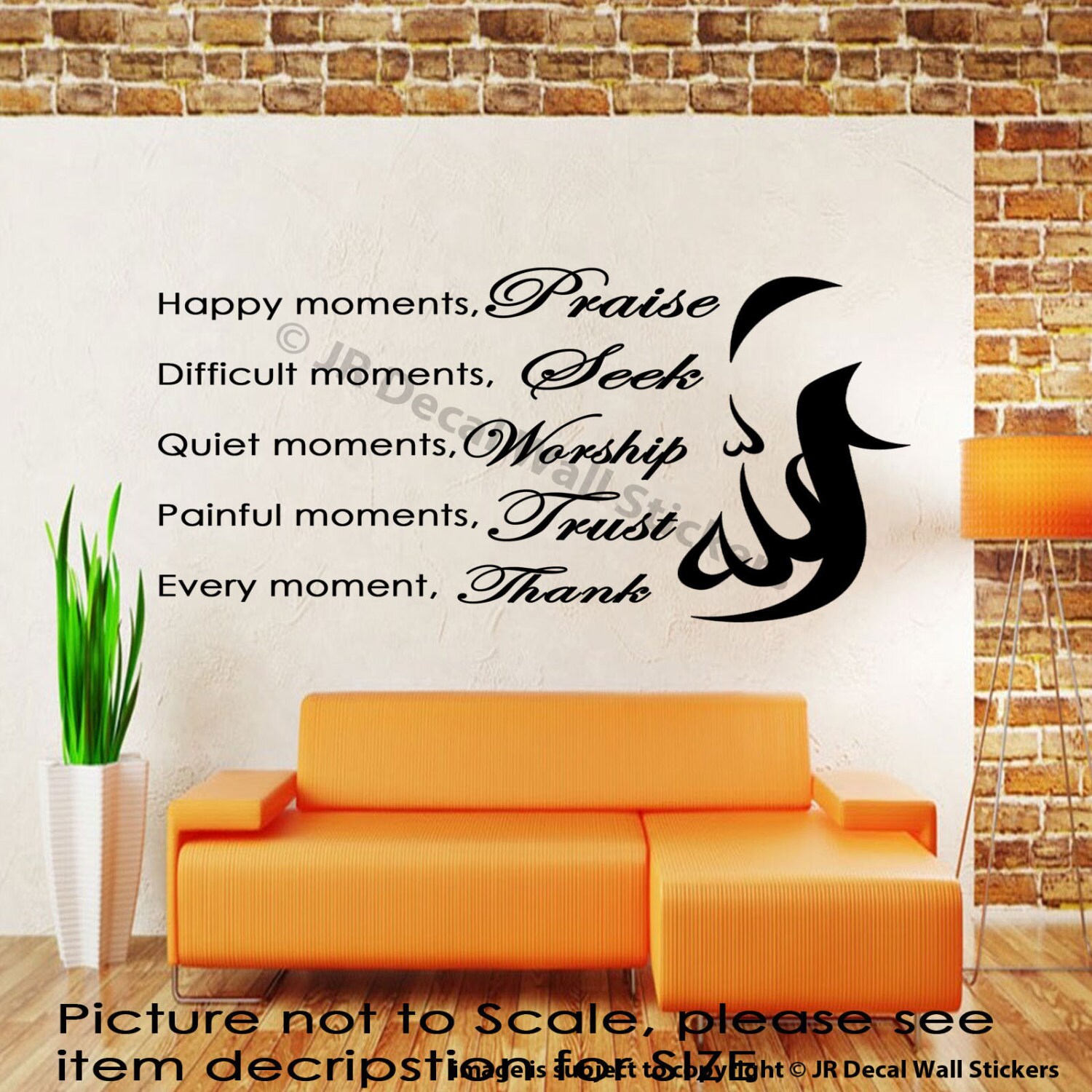 Happy Moment Praise ALLAH Wall Quote Islamic Wall Stickers | Etsy