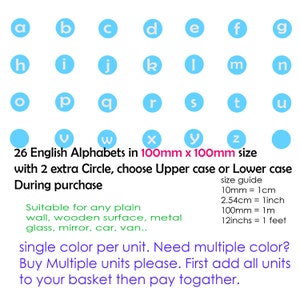 26 Alphabet Wall Decals Letter Wall Stickers Nursery Kids Learning Wall ...